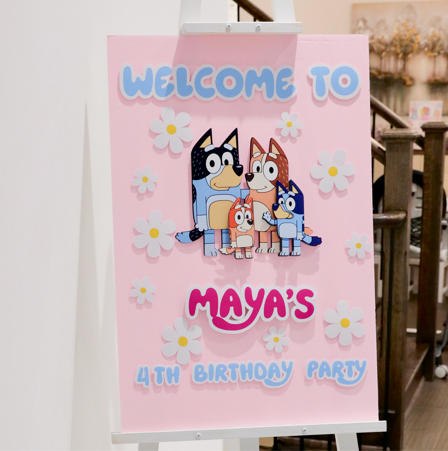 Bluey 3D Welcome board – Pink Ribbon Craft