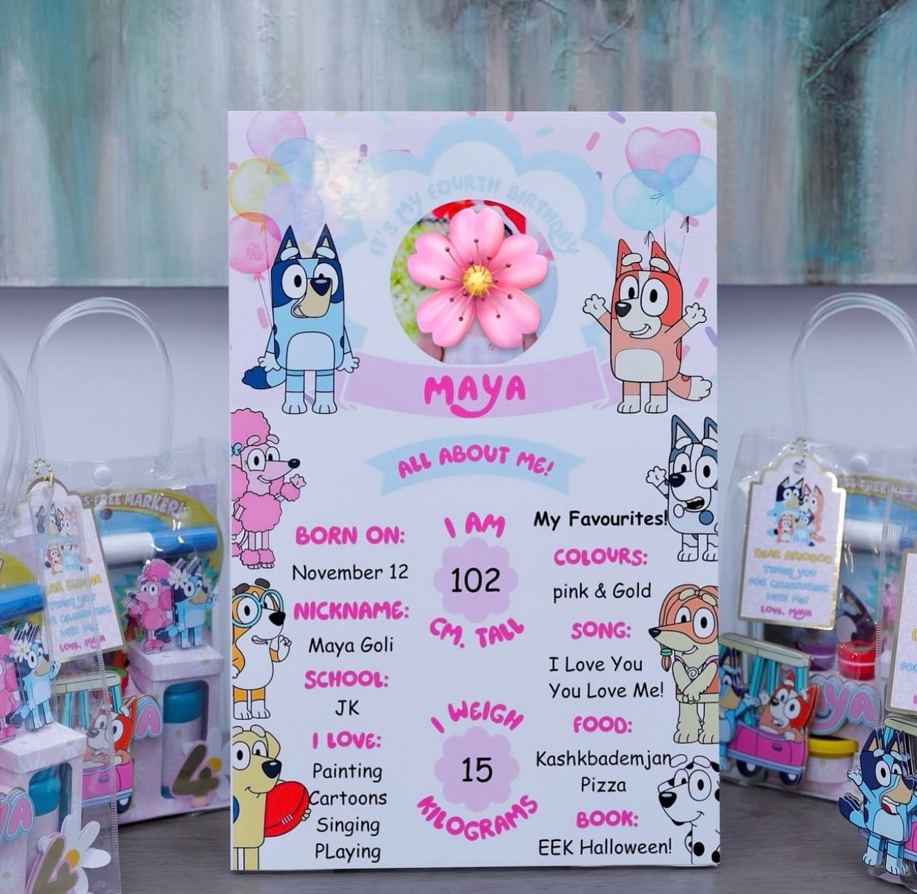 Bluey Milestone Borad – Pink Ribbon Craft